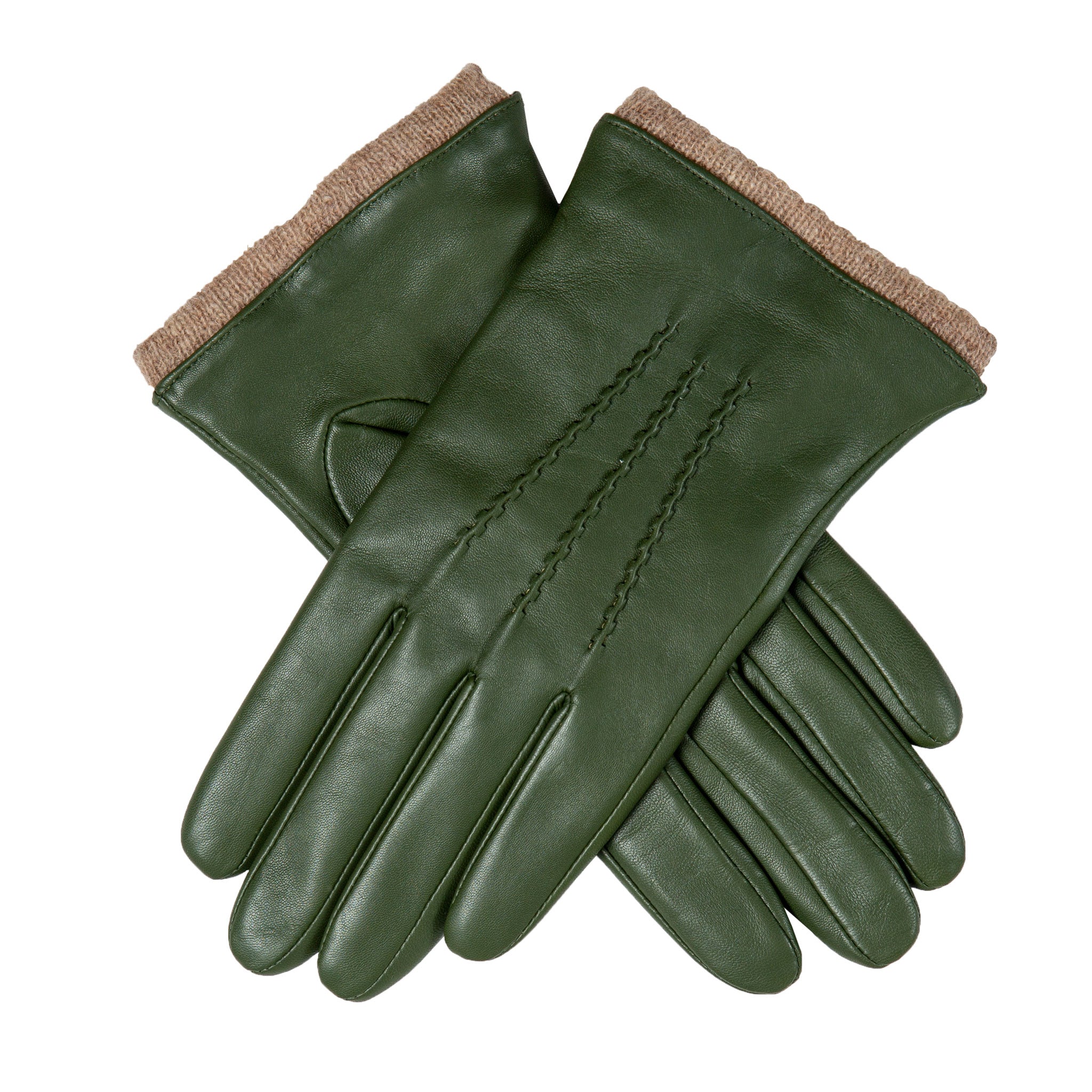 Ladies leather gloves with knitted cuff store