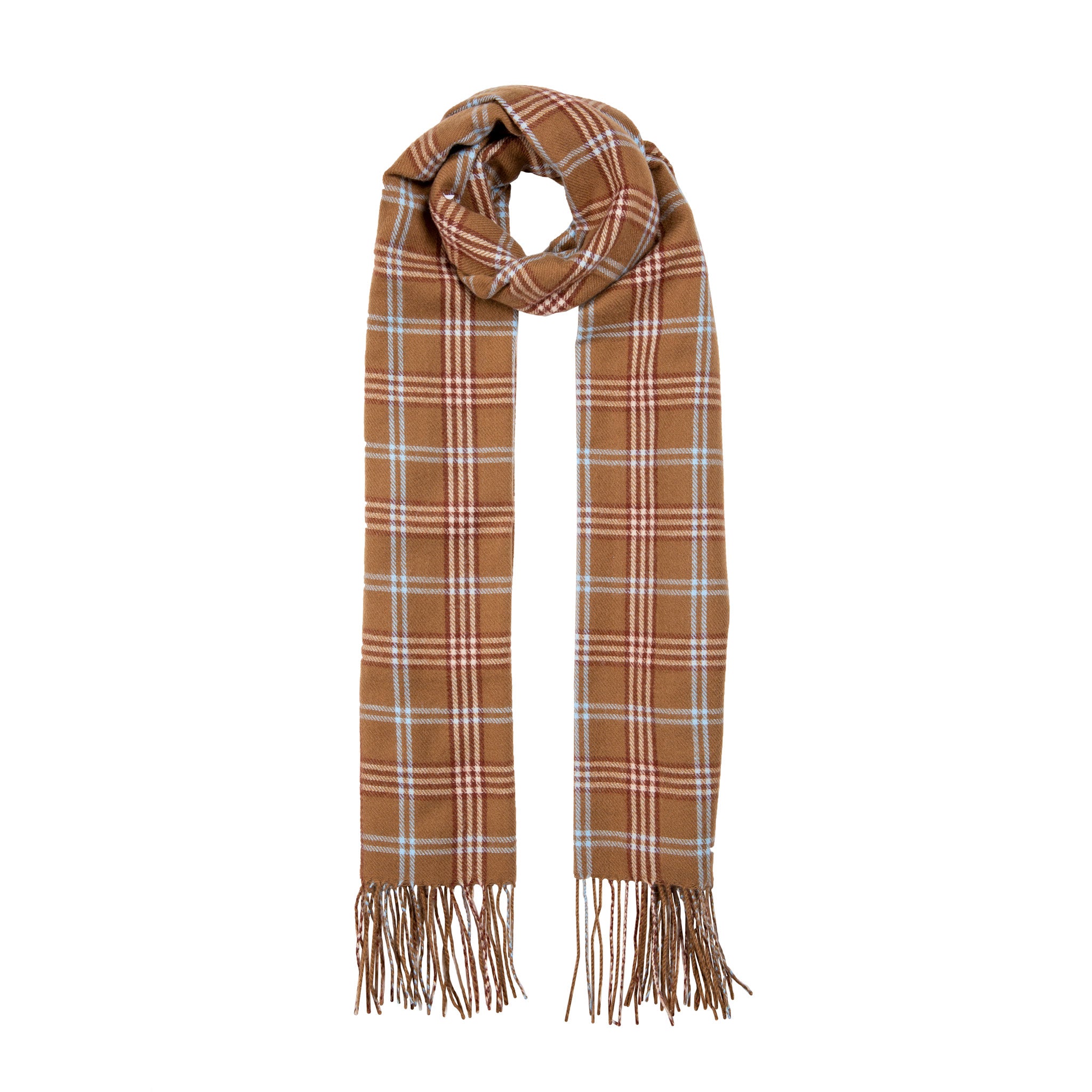 Women’s Plaid Small-Check Scarf with Tassels | Dents
