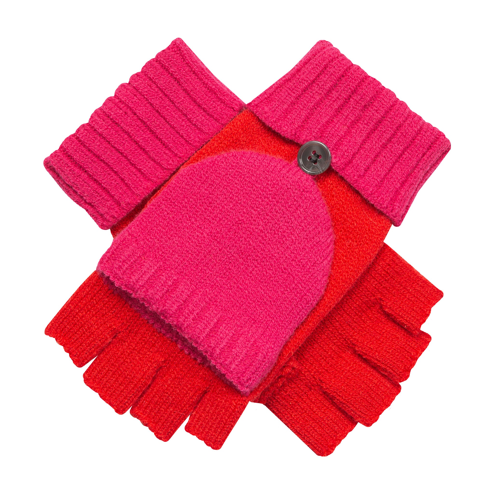 Women’s Two-Tone Fingerless Gloves with Mitten Flap | Dents