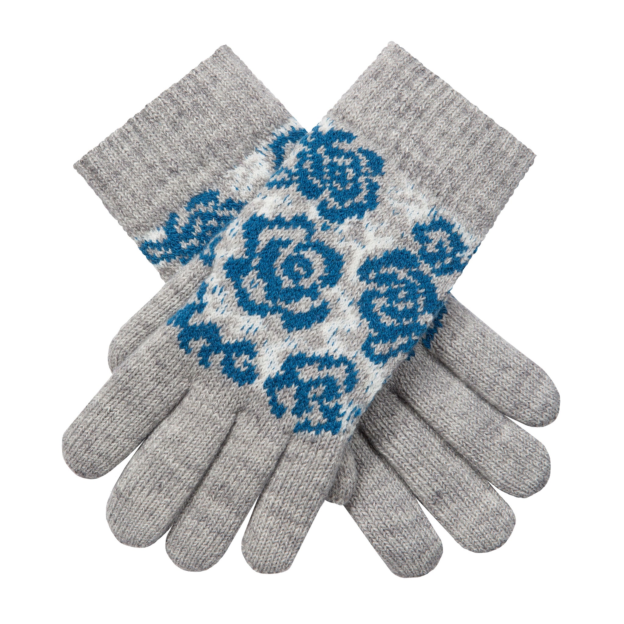 Women’s Jacquard Knitted Gloves with Rose Pattern | Dents