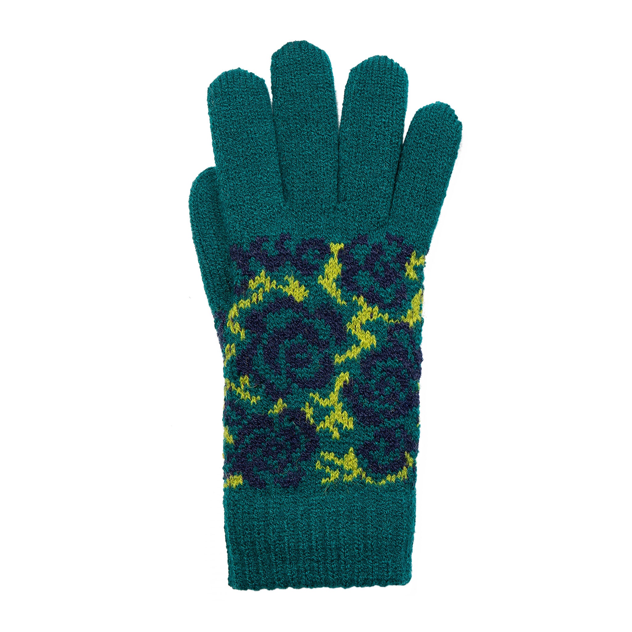 Women’s Jacquard Knitted Gloves with Rose Pattern | Dents