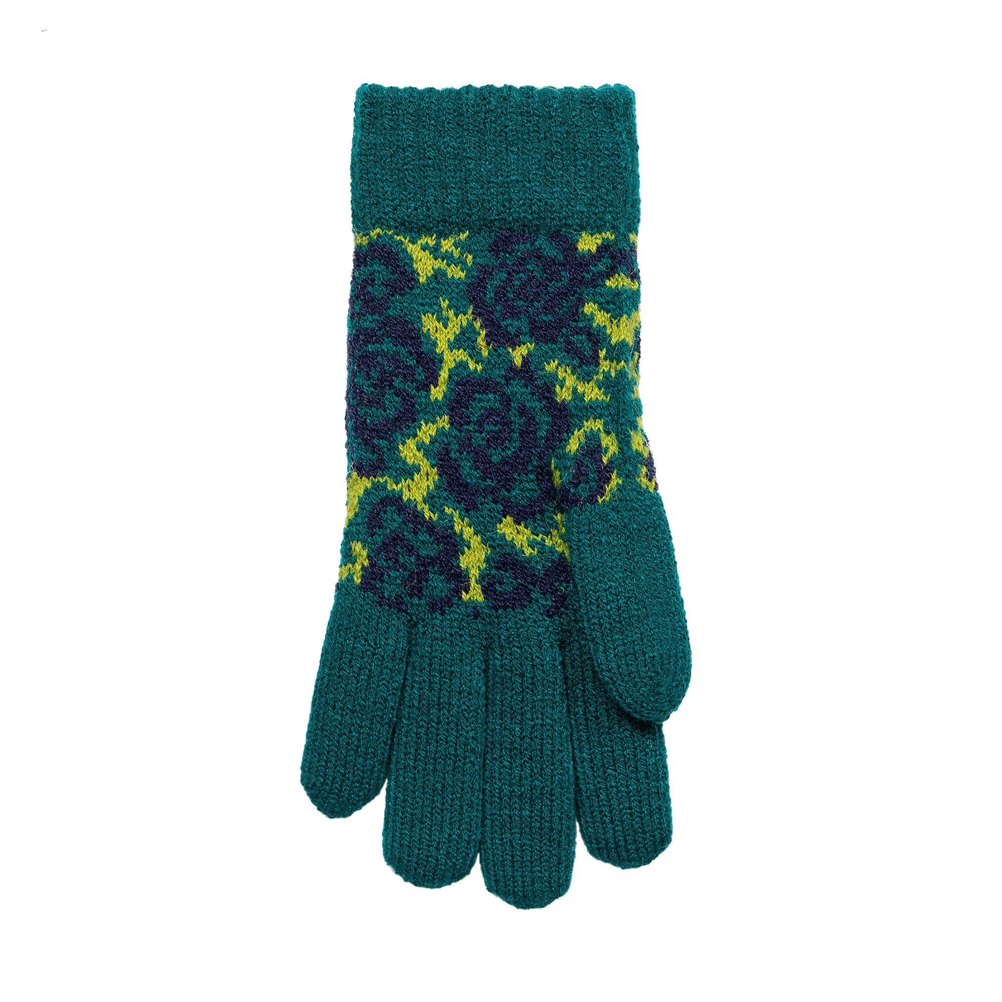 Women’s Jacquard Knitted Gloves with Rose Pattern | Dents