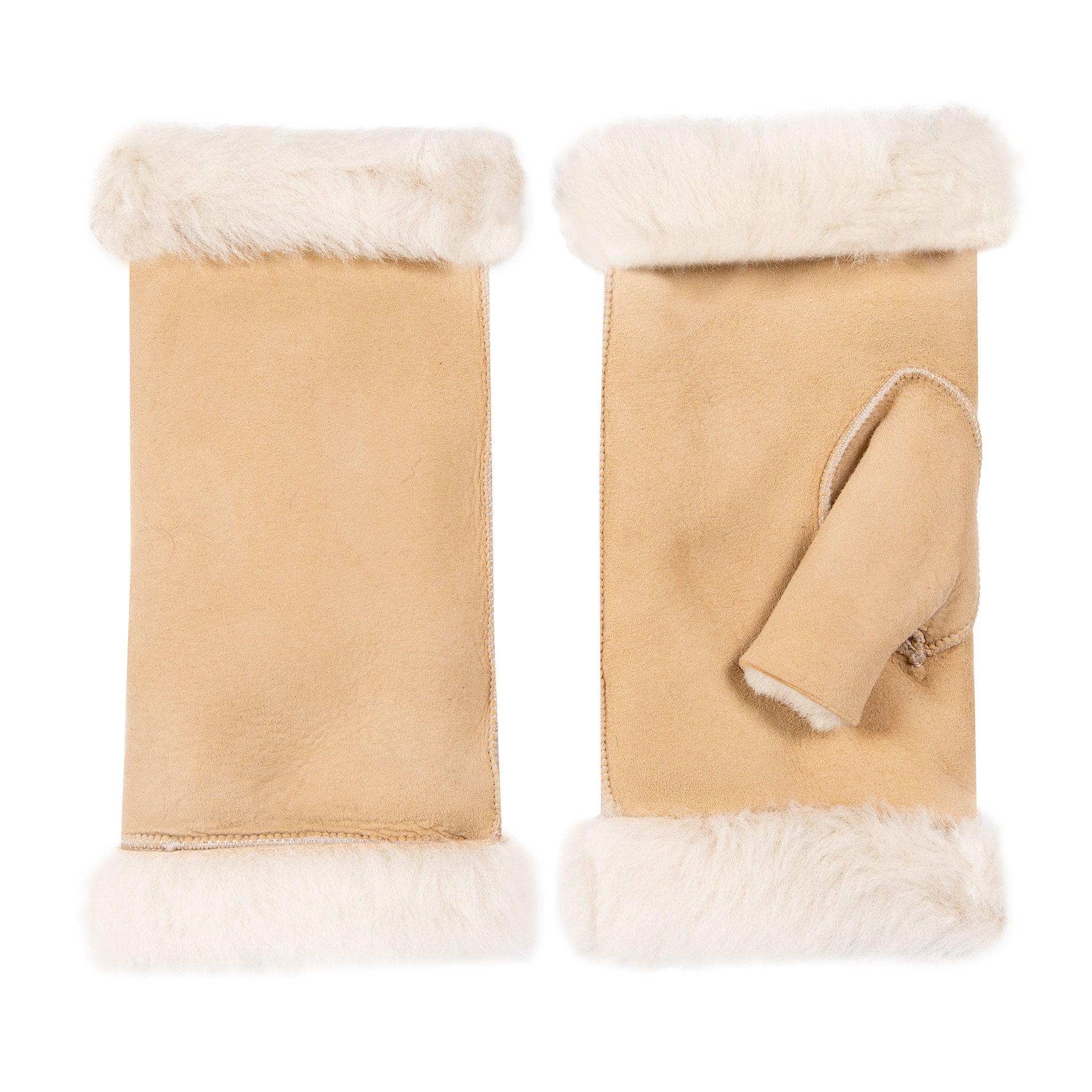 Shearling fingerless gloves store