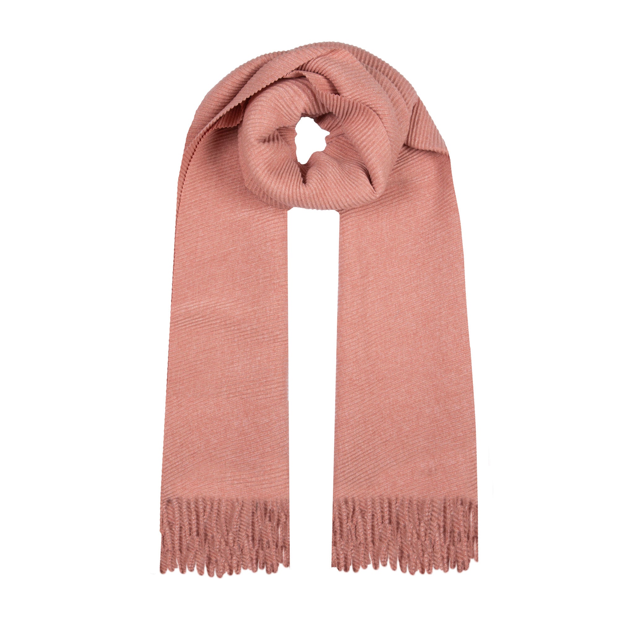 Women’s Pleated Plain Scarf with Tassels | Dents
