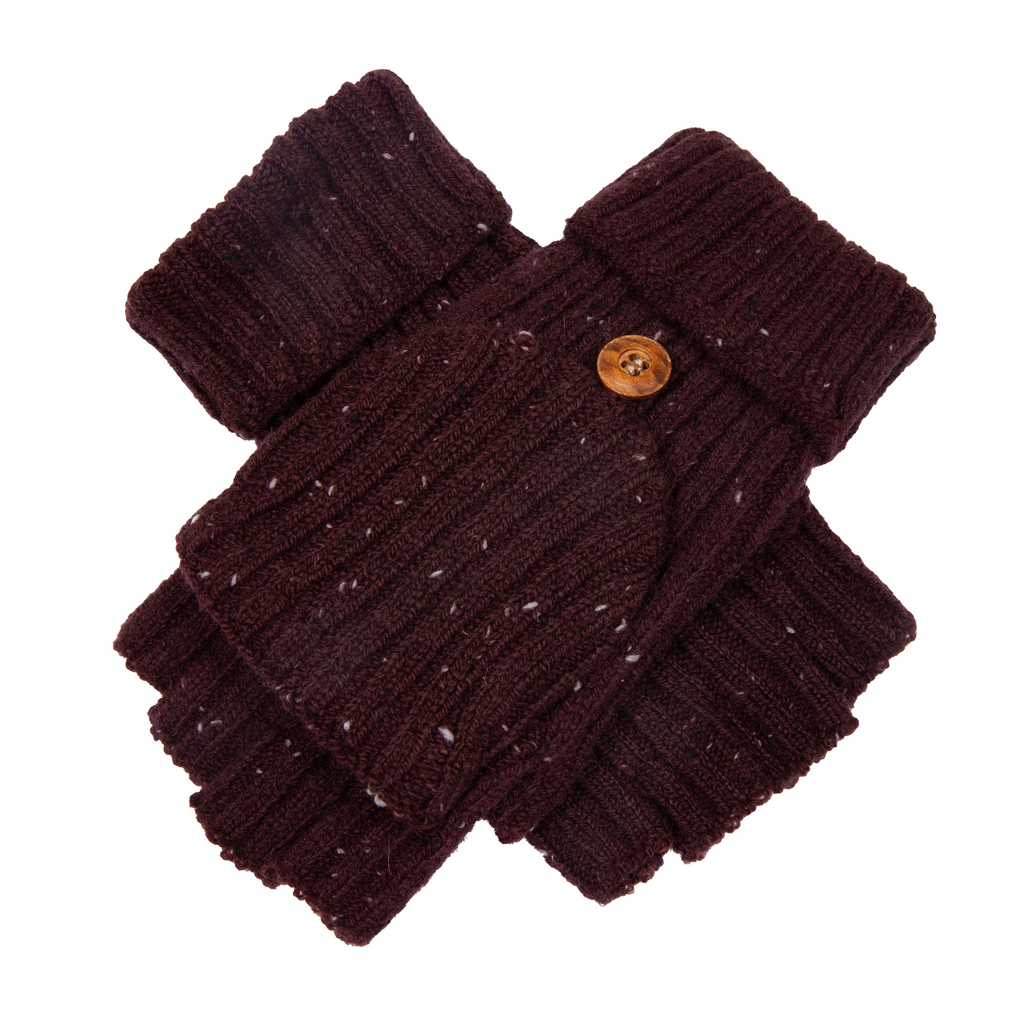 Women’s Ribbed Knit Fingerless Gloves with Mitten Flap | Dents