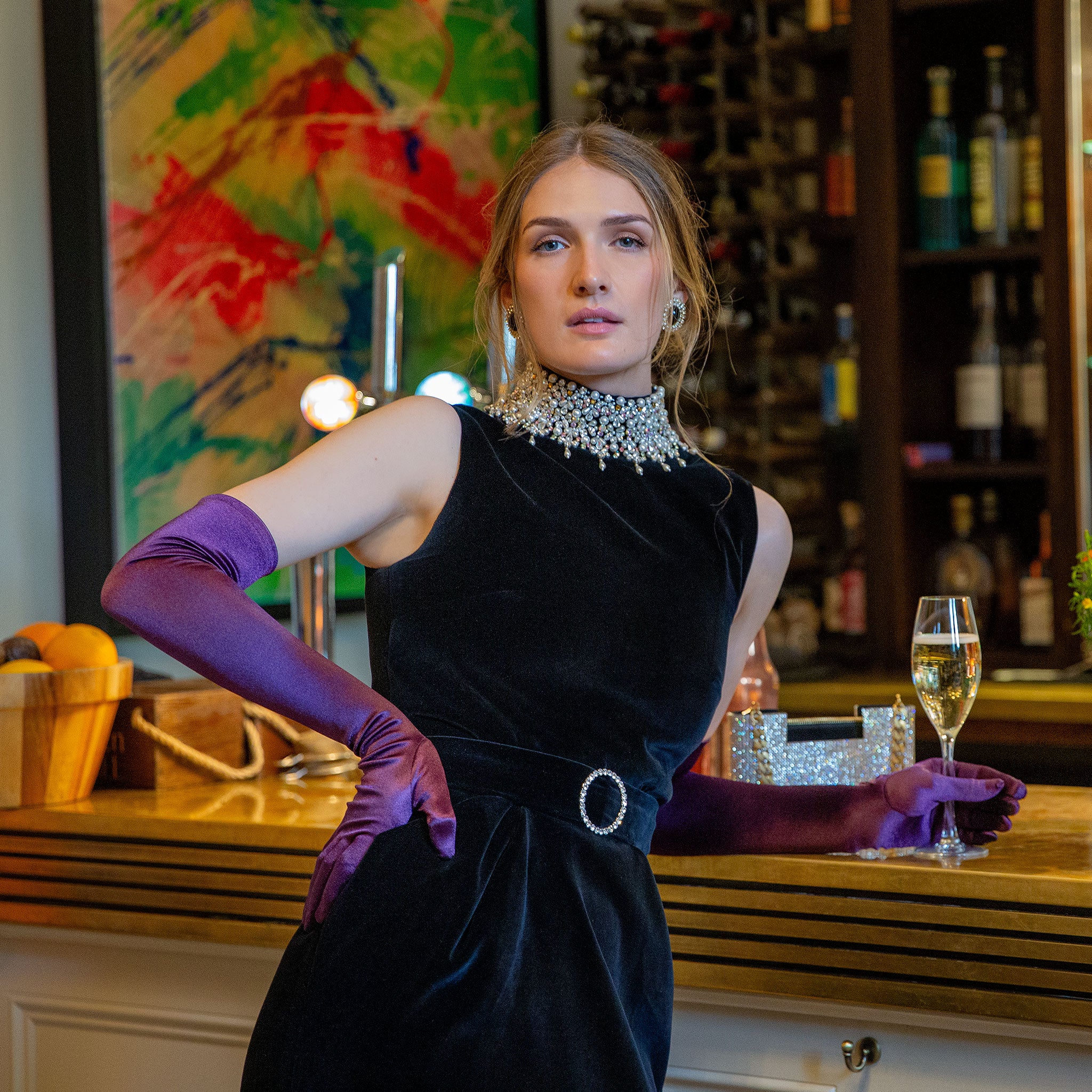 Women's Long Satin Evening Gloves | Dents