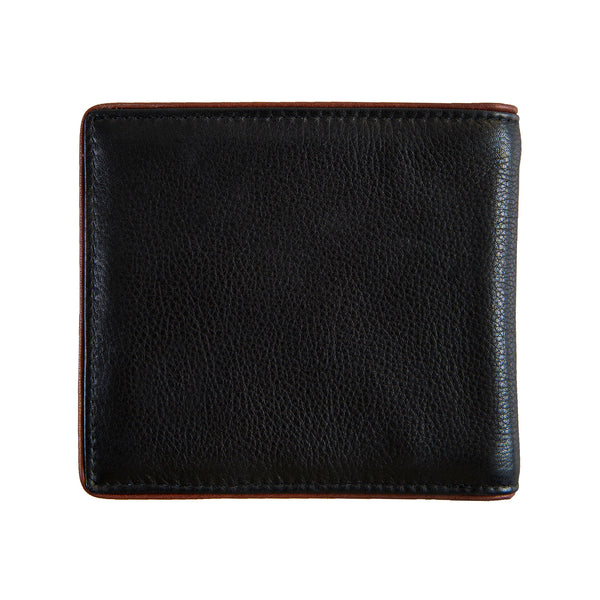 Men's Two-Colour Pebble Grain Leather Bifold Wallet with RFID Blocking ...